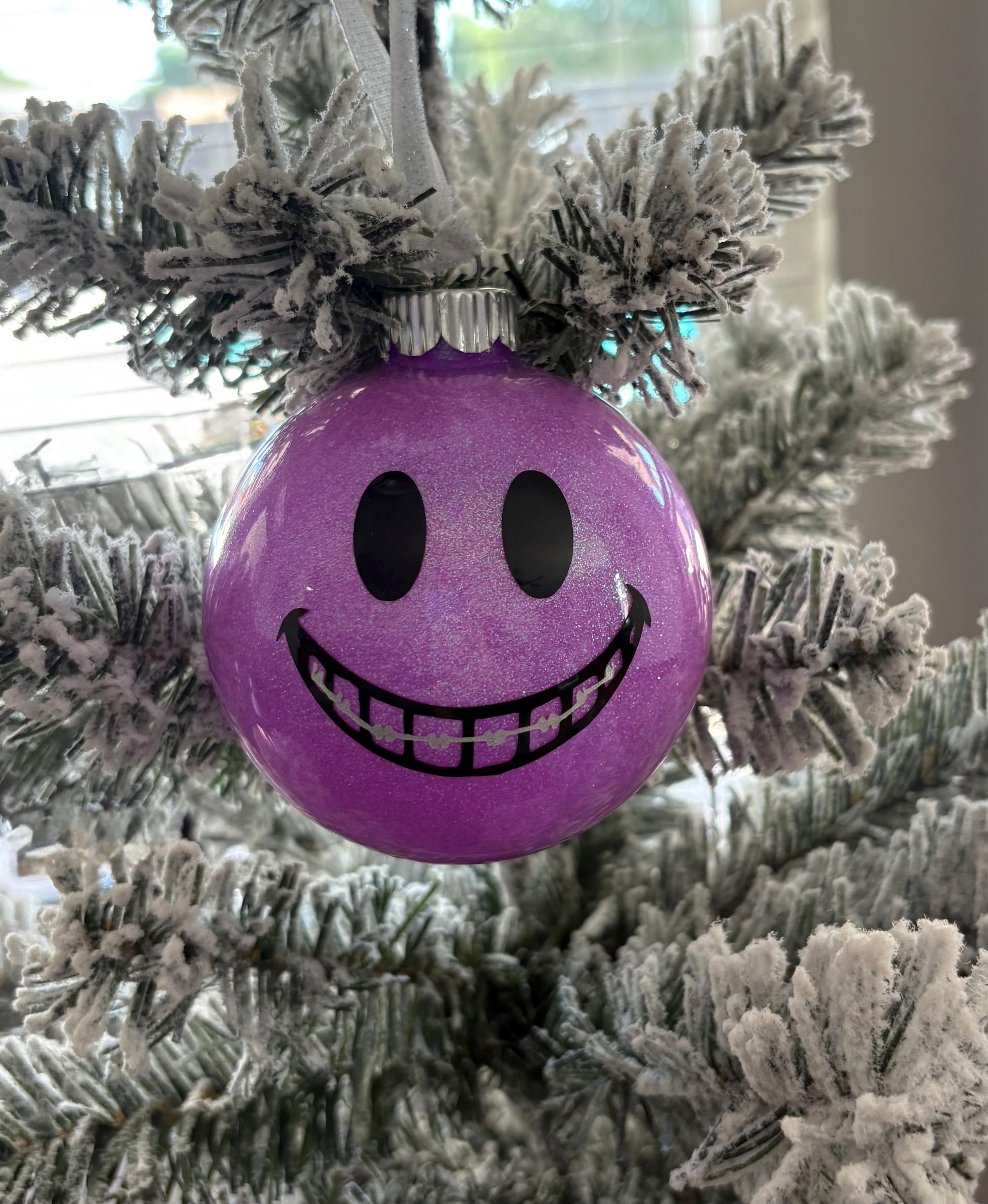 Braces Smiley Face Ornament Personalized With Name and Year | 3" Round ...
