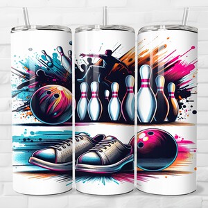 Bowling Themed Tumbler - Insulated Stainless Steel 20 Oz. Skinny ...