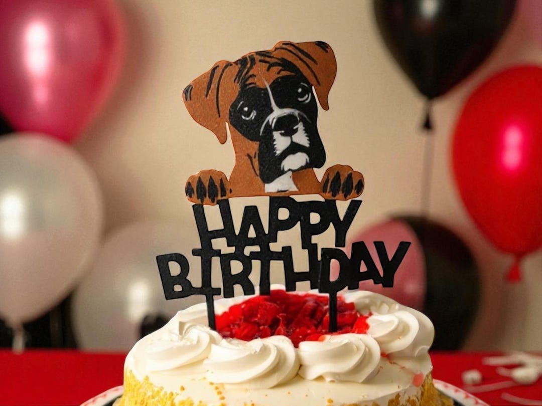 Boxer Dog Cake Topper: Reusable Year After Year! - Etsy