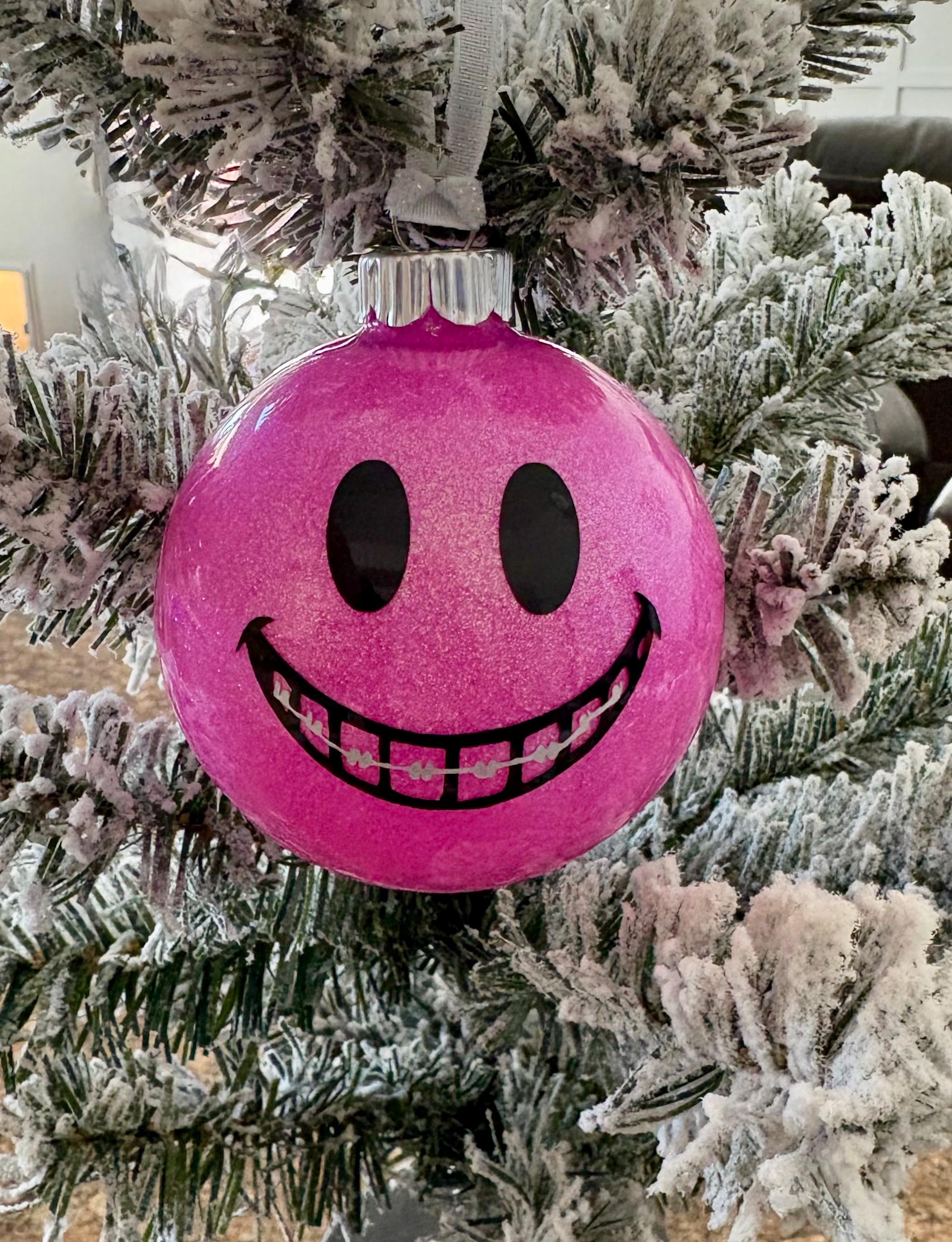 Braces Smiley Face Ornament Personalized With Name and Year | 3" Round ...