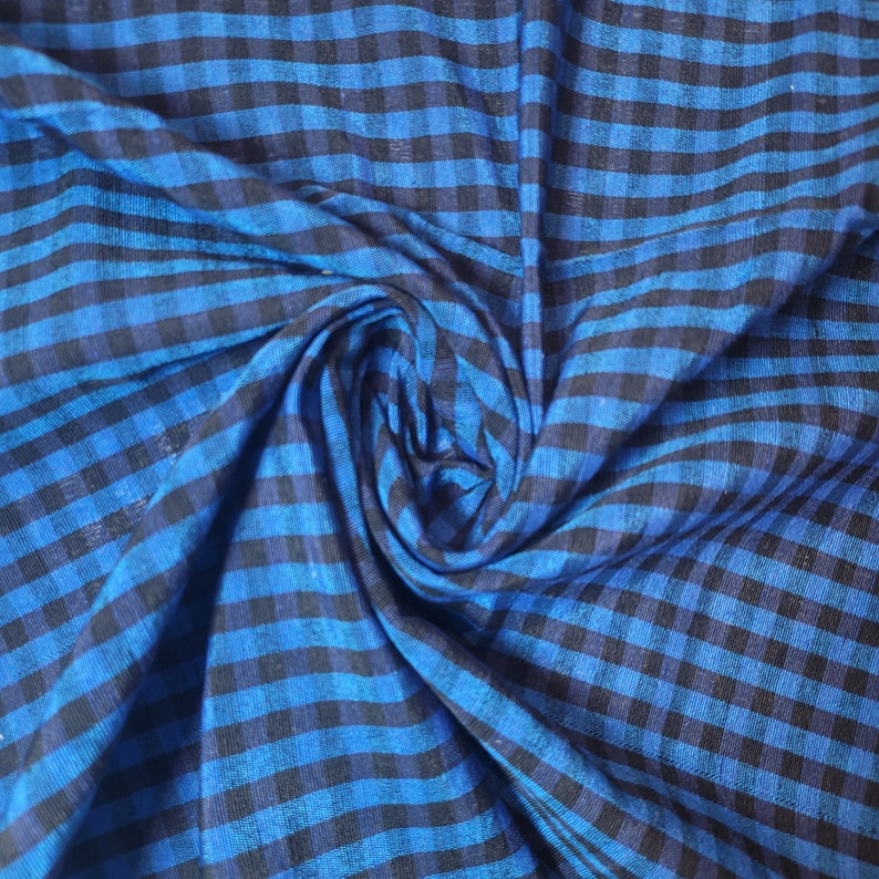 Premium 100% Cotton Gingham 1/8" Plaid Woven Check Khadi Soft Linen ...