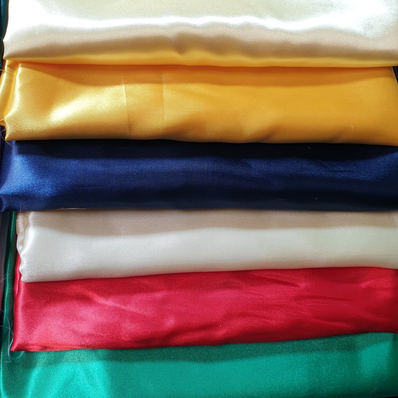 100% Polyester/poly Silk Silky Satin Fabric, Dressmaking, Wedding, Prom ...