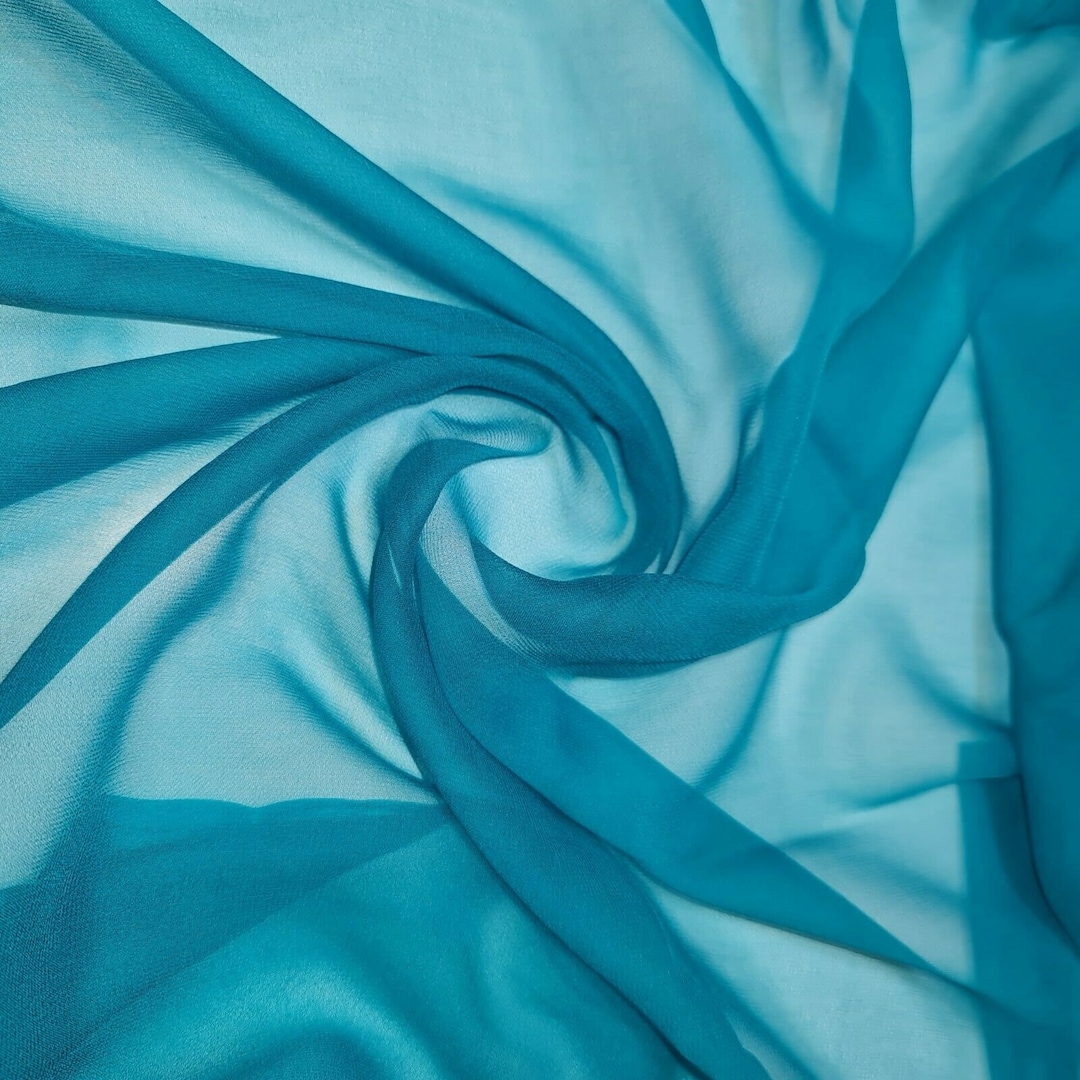 Jade Chiffon Fabric Soft Drape, Sheer Translucent Material in Colours ...