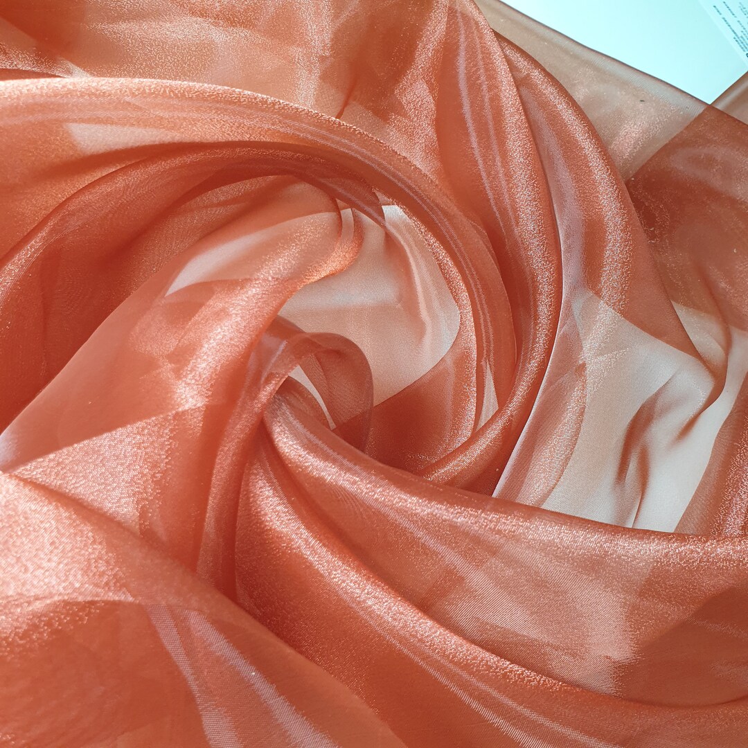 Rust Sheer Organza Fabric Voile Sold per METRE Curtain Wedding Material ...