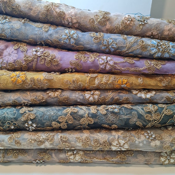Novelty Floral Hand Embroidered Mesh Net Fabric 44 - Etsy
