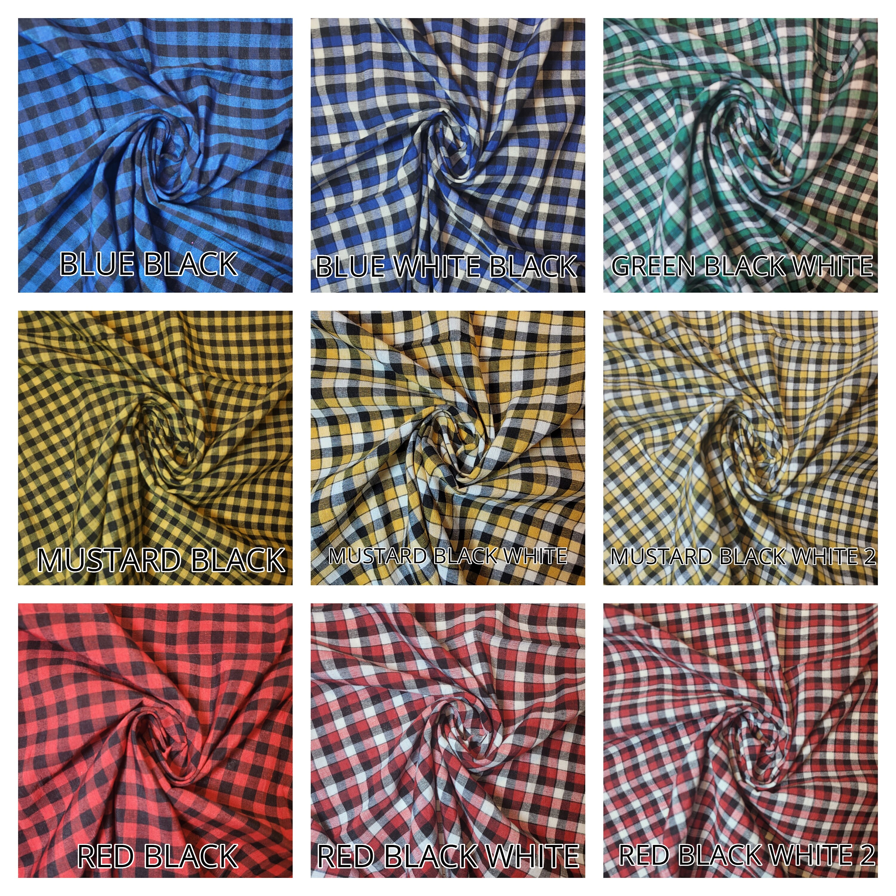 Premium 100% Cotton Gingham 1/8" Plaid Woven Check Khadi Soft Linen ...