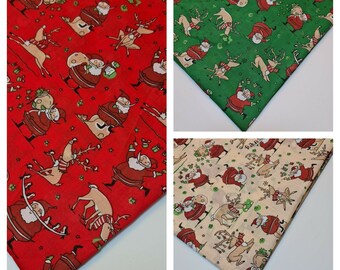Santa Claus Fabric | Etsy