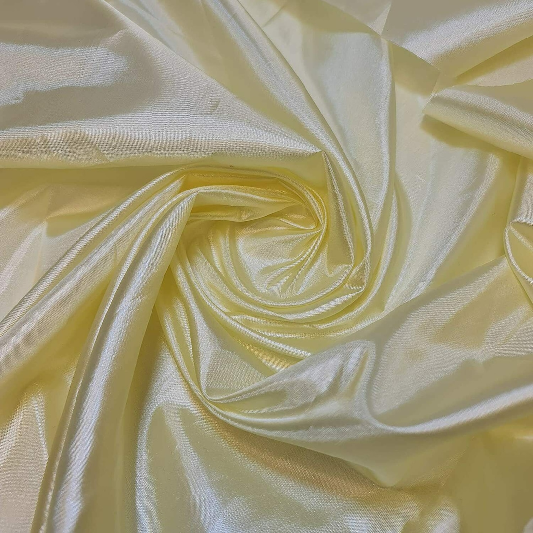 Cream Plain Coloured Habotai Silk Lining Fabric – 100% Polyester, 150cm ...