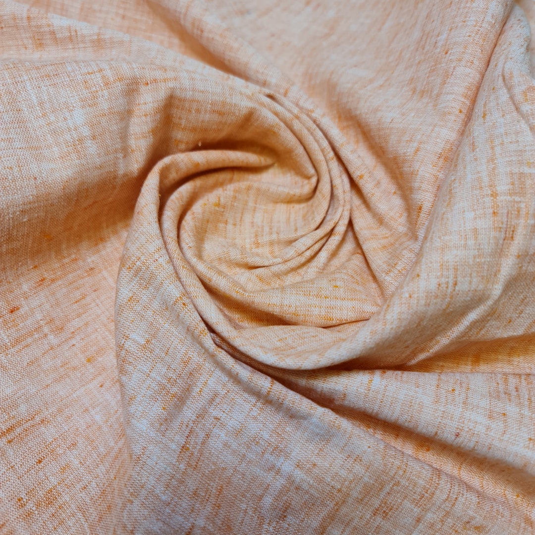 Amber Orange Melange Linen Look Khadi Soft Plain Dress Craft Curtains ...