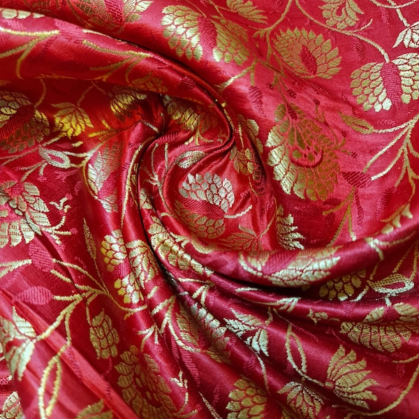 Red Gold Fabric - Etsy
