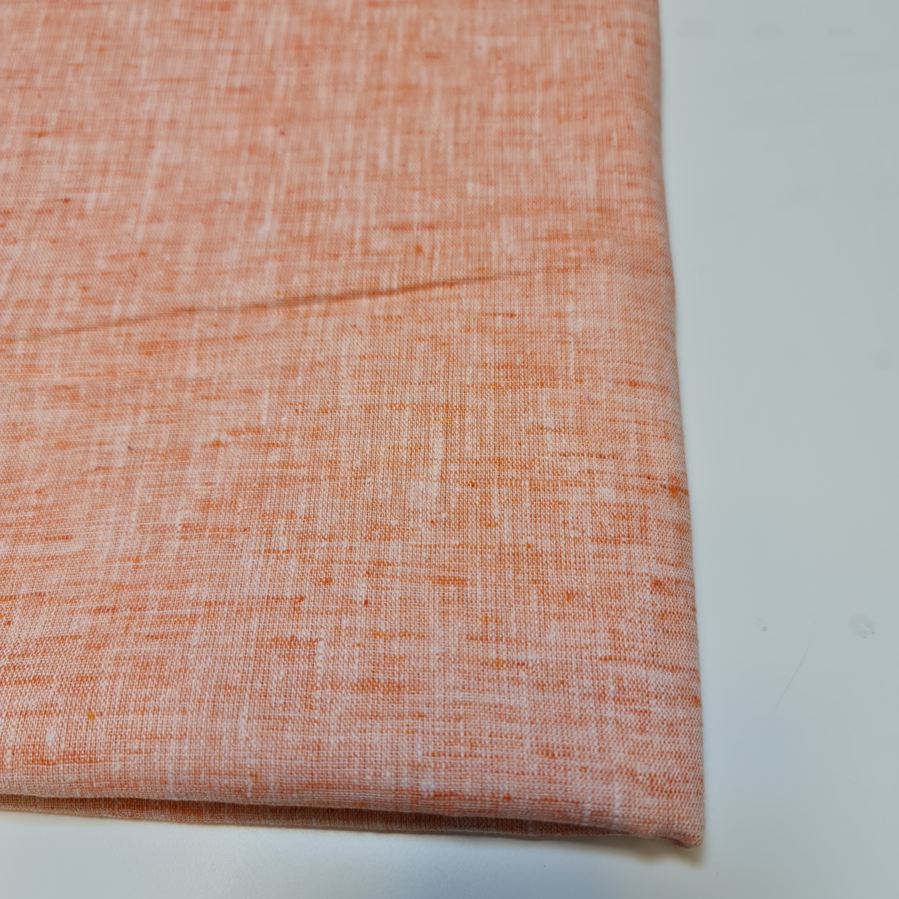 Amber Orange Melange Linen Look Khadi Soft Plain Dress Craft Curtains ...