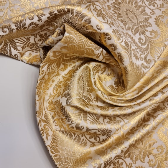 Luxurious Ornamental Paisley Gold Metallic Print Indian Poly | Etsy UK