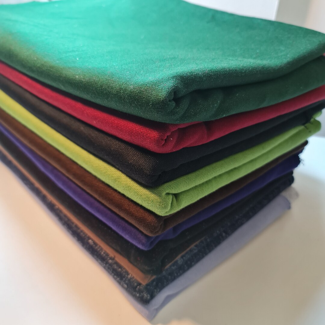 Solid Plain French Terry Loopback Cotton Jersey Fabric by the Meter 58 ...