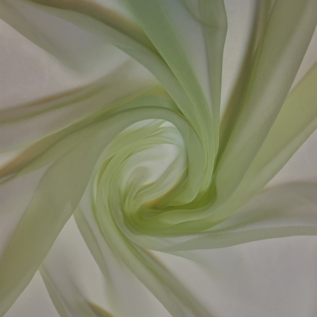 FLO MINT Plain Chiffon Fabric Soft Drape, Sheer Translucent Material in ...