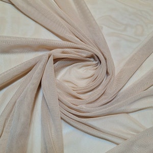 Power Net Fabric Premium Sheer 4 Way Stretch Mesh Lining Dressmaking ...