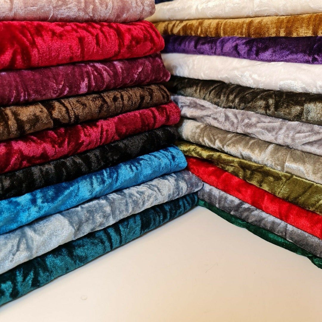 Crushed Velvet Fabric Material Stretch Velour 150cm Wide Sold by the ...