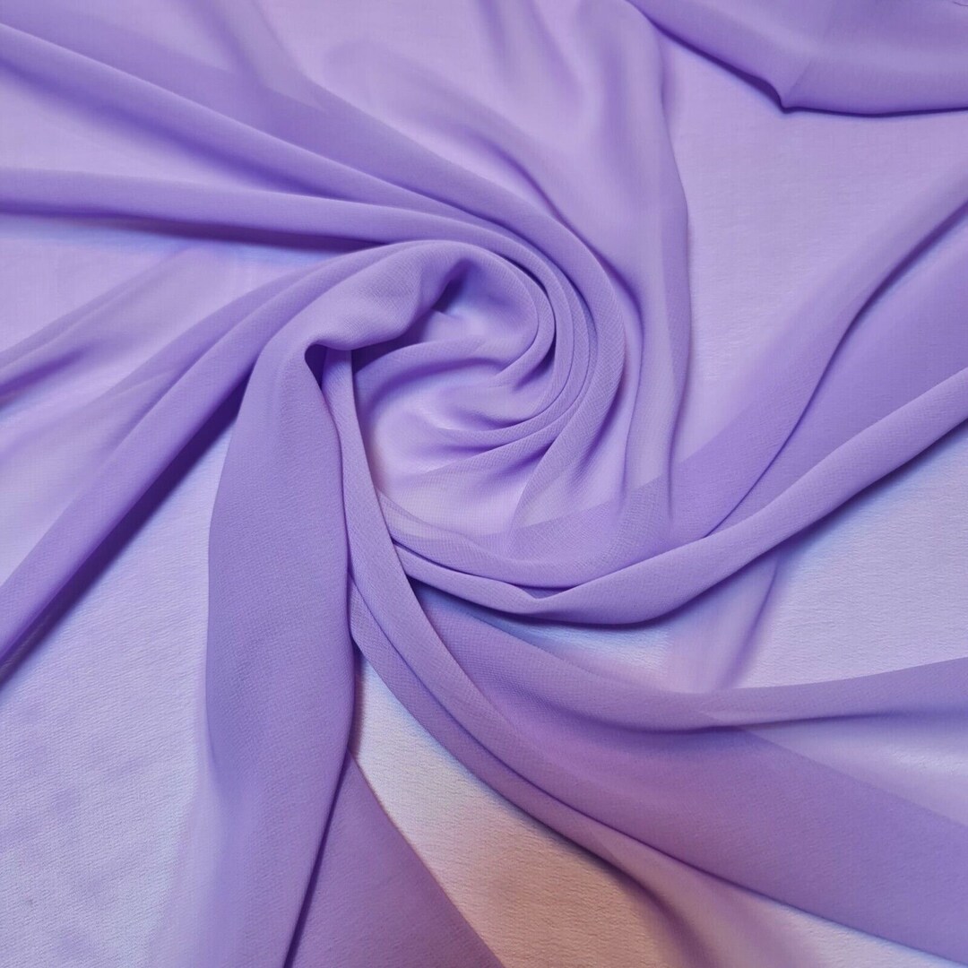 LILAC Plain Chiffon Fabric Soft Drape, Sheer Translucent Material in ...