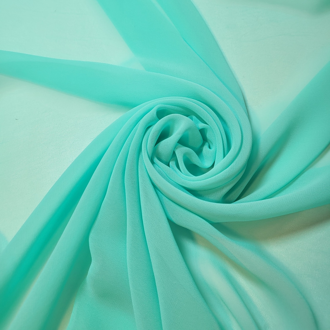 AQUA Sheer Poly Crepe Chiffon Fabric – Semi-transparent Lightweight ...