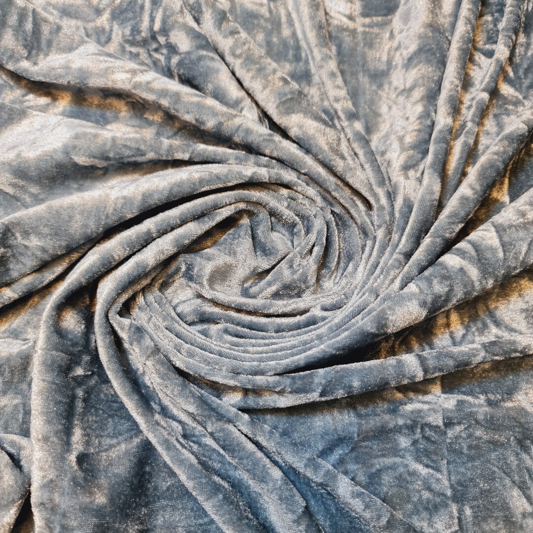 Duck Egg Crushed Velvet Fabric Material Stretch Velour 150cm Wide Sold ...
