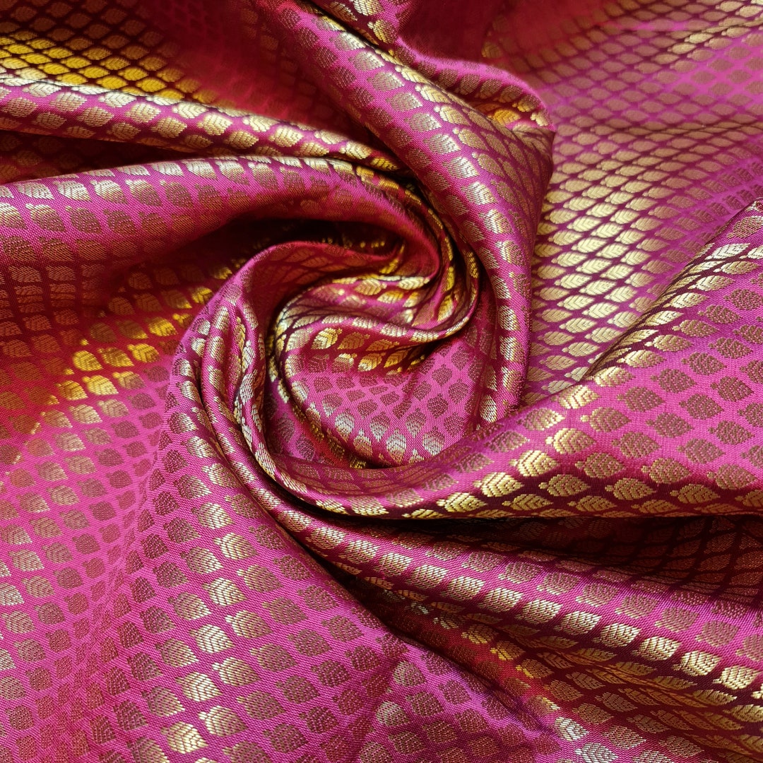 Tela india banarasi con estampado de jacquard y brocado con estampado ...