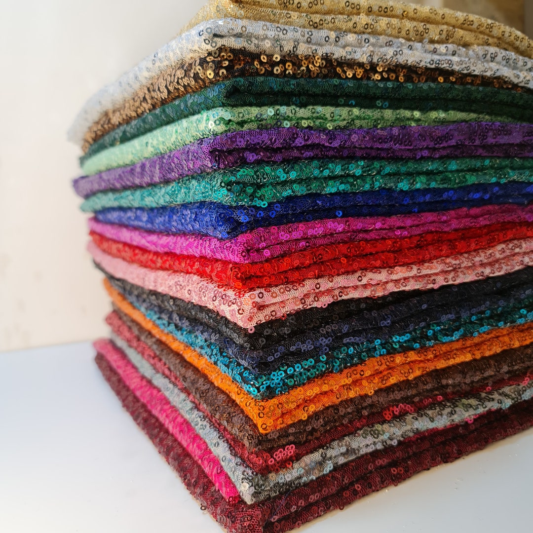 Sequin Sparkly Glitter Fabric – Shiny Bling Material for Dress, Craft ...