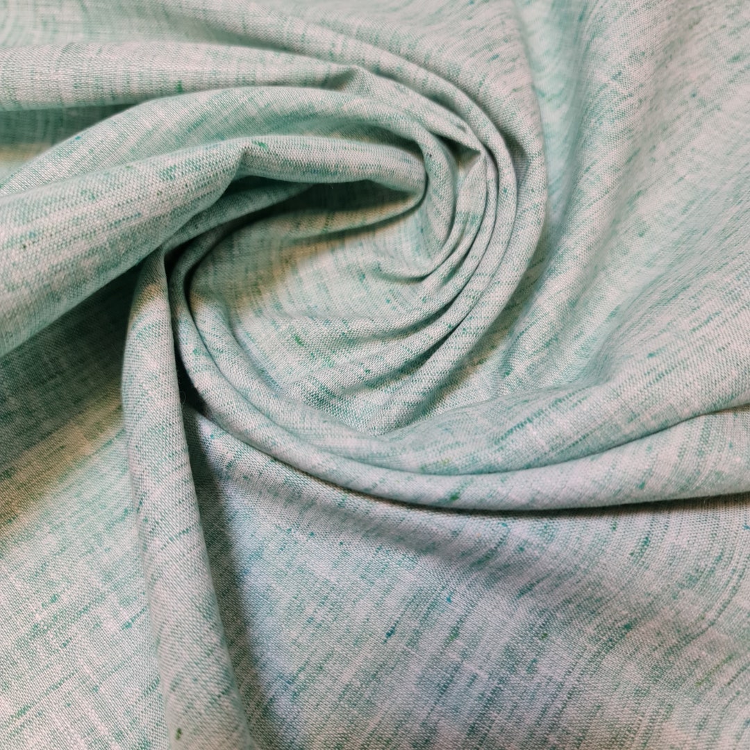 Emerald Green Melange Linen Look Khadi Soft Plain Dress Craft Curtains ...
