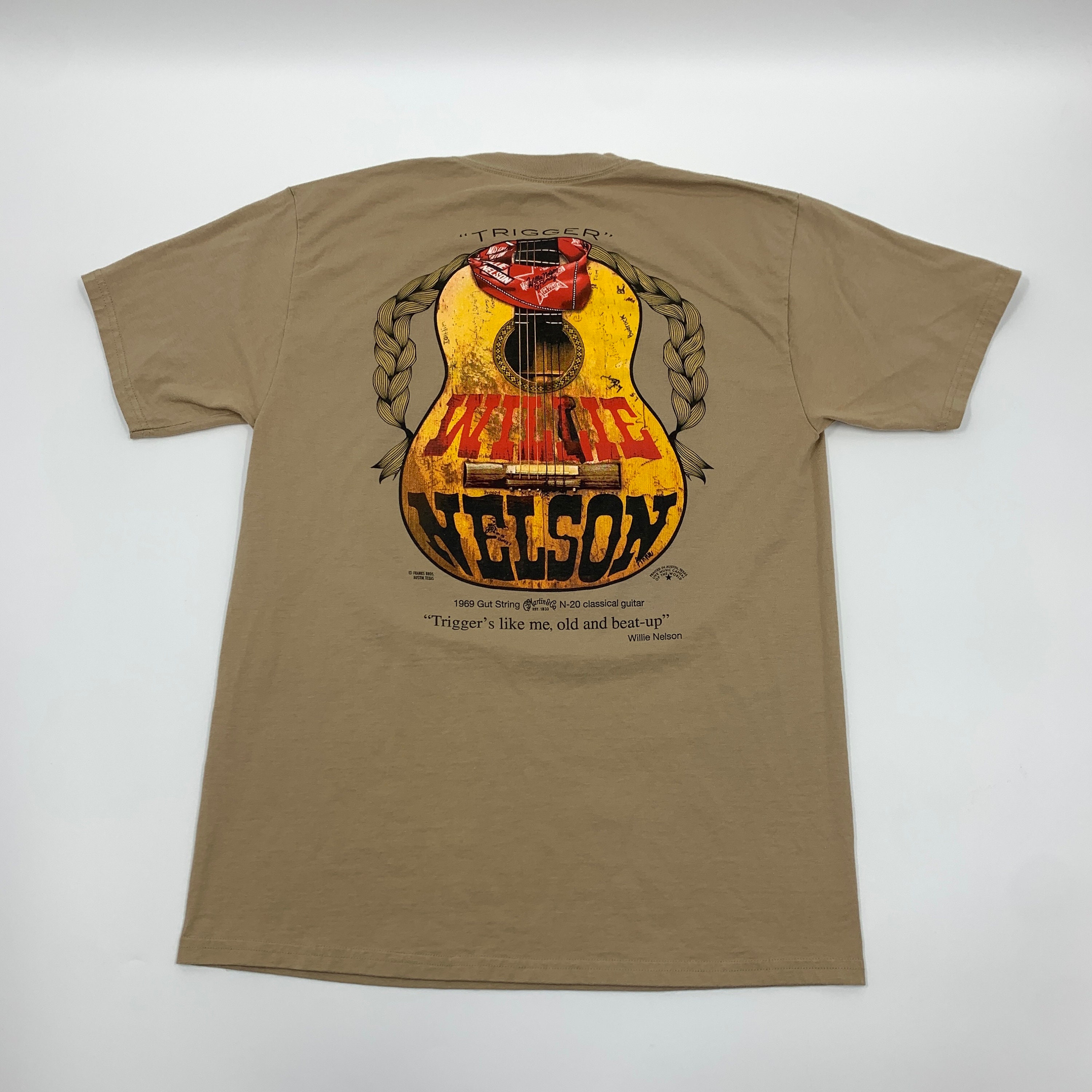 Double Sided Willie Nelson Trigger Martin Guitar T-shirt Size M - Etsy