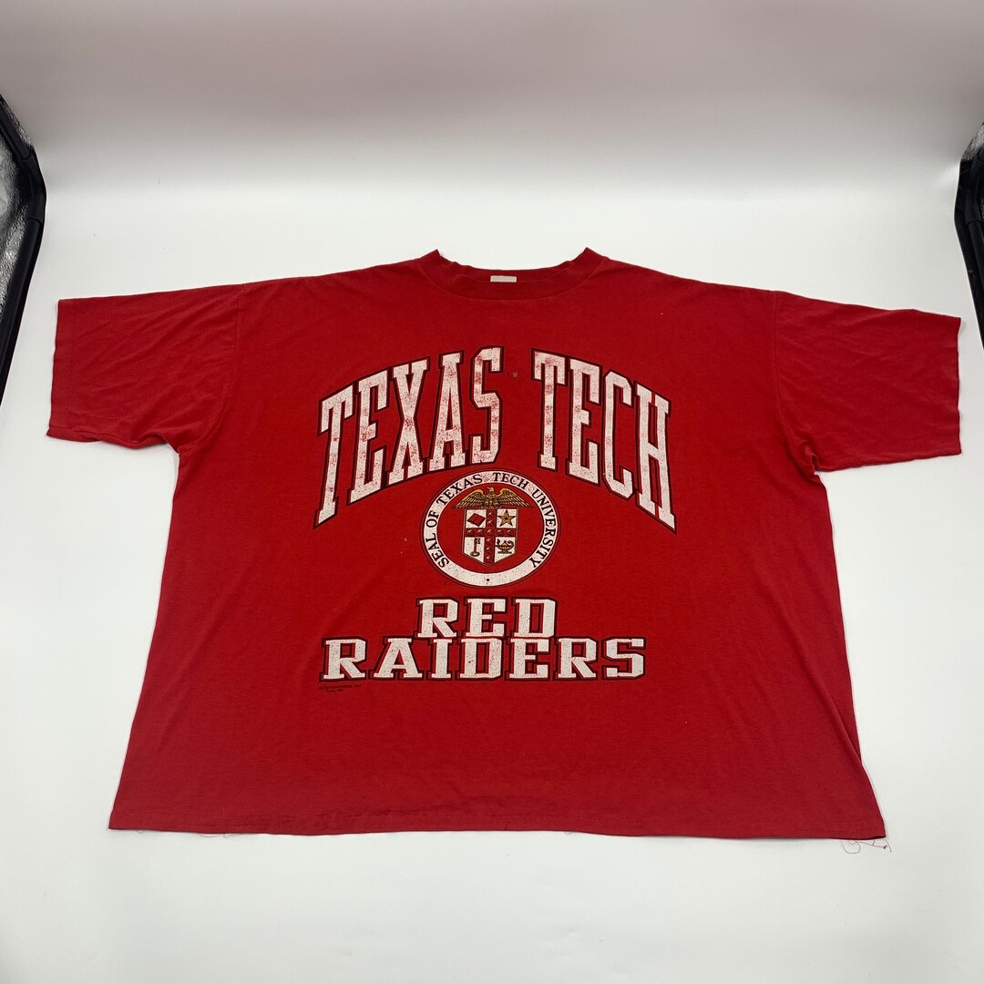 Vintage Oversized Texas Tech Red Raiders Collegiate Crest T-shirt ...