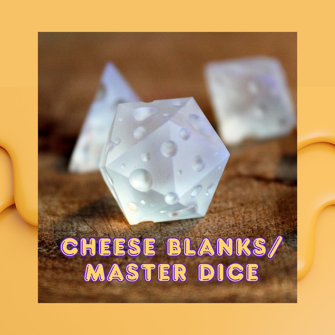 3D Printed Cheese Dice Blanks/inserts Masters- Various D4 and D6 Shapes ...