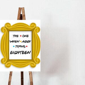 Friends Frame Inspired Birthday Party Sign Editable Custom Digital ...