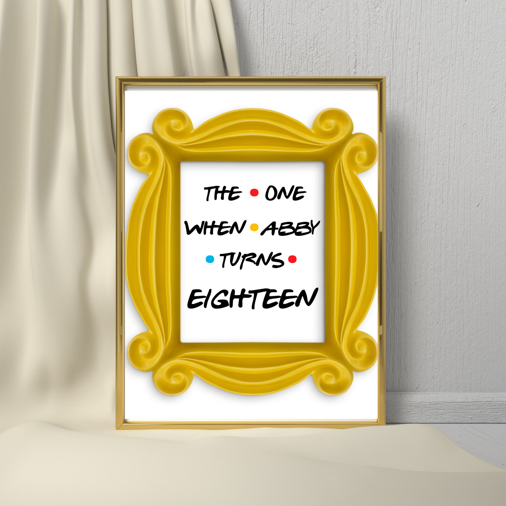 Friends Frame Inspired Birthday Party Sign Editable Custom Digital ...