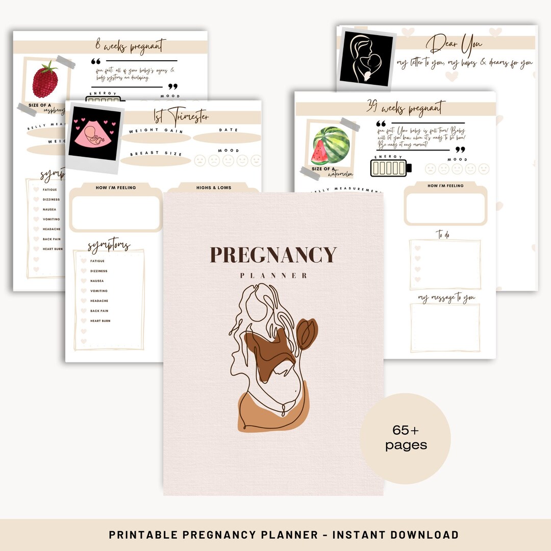 Buy Printable Pregnancy Journal Weekly Baby Updates Trimester Tracker ...