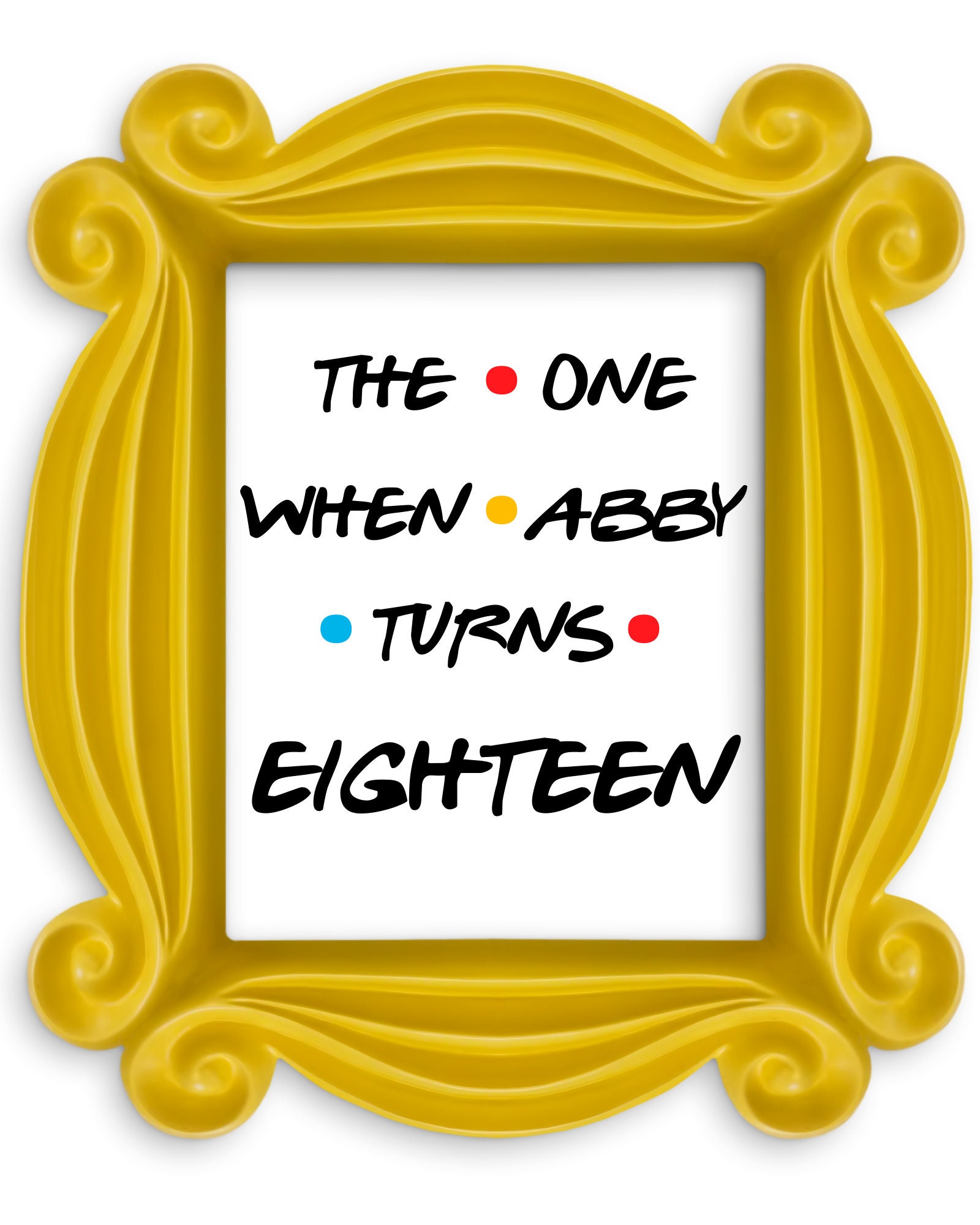 Friends Frame Inspired Birthday Party Sign Editable Custom Digital ...