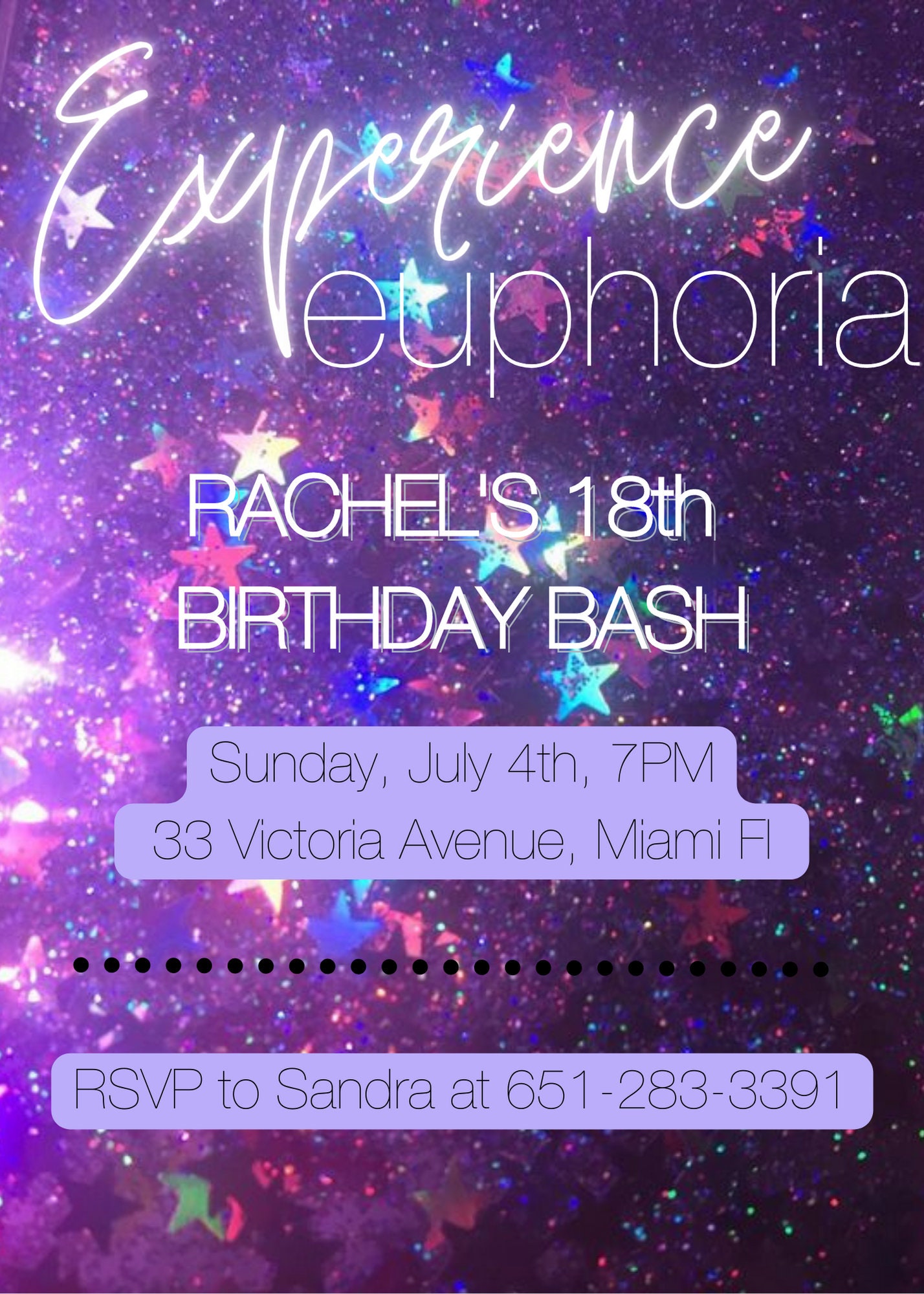 Euphoria Inspired Birthday Party Invitation Evite Editable Custom ...