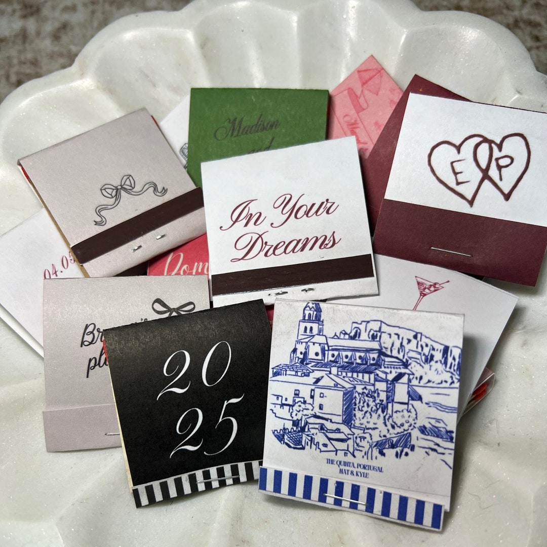 Custom Matchbooks Wedding Match Favors Match Books Candle Matches Party ...