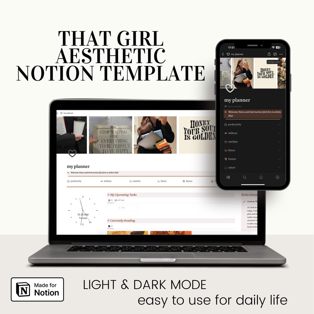 2024 Notion Template All-in-one Life Planner That Girl Aesthetic Travel ...