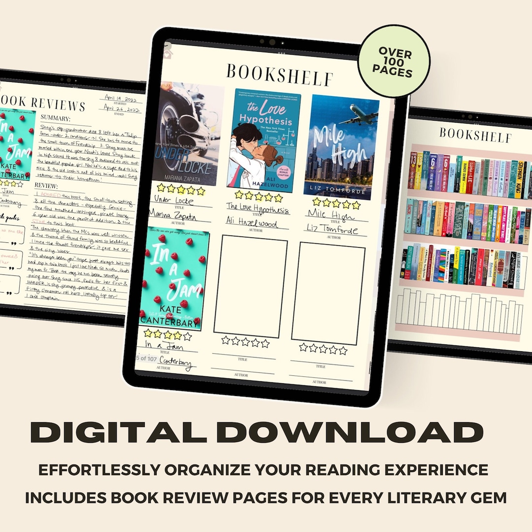 Digital Book Journal, Printable Reading Journal, Digital Reading ...