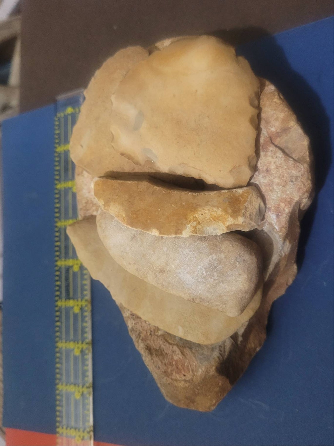 Native American Artifact Grinding Pit W 5 Blades - Etsy