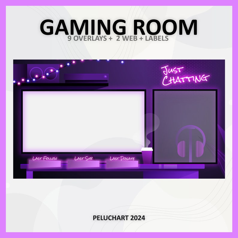 Purple Gaming Room - Twitch Overlays - Etsy