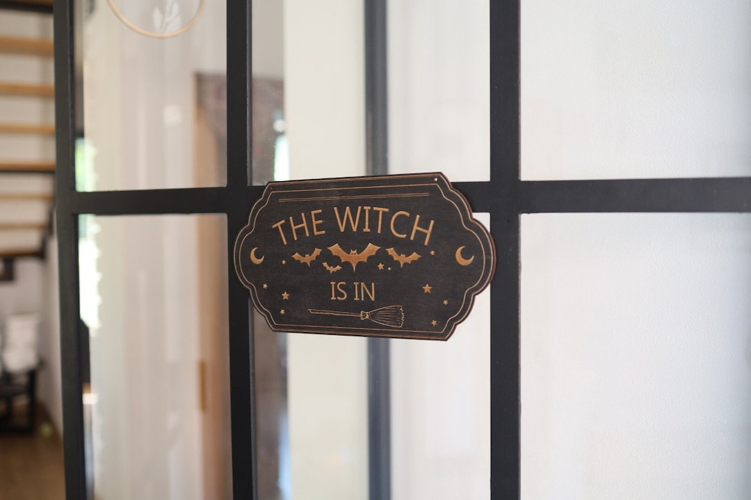 Wood Engraved Wall Art, Gothic Decor, Witch Door Sign - Etsy