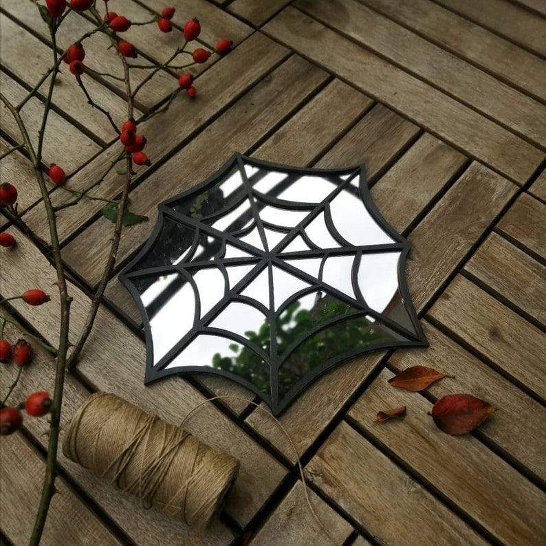 Spider Web Mirror, Silver, Spider's Web - Etsy