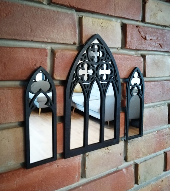 Gothic Mirror Set of 3 Cathedral Arch Window - Etsy