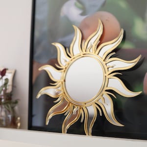 Sun Mirror Round, Golden, Sunny Wall Mirror - Etsy