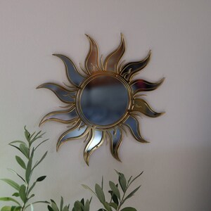 Sun Mirror Round, Golden, Sunny Wall Mirror - Etsy