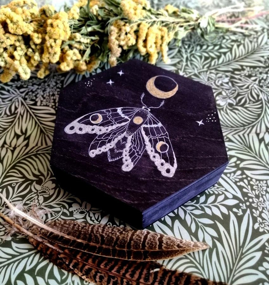 Moth Box, Jewellery Wooden Box - Etsy