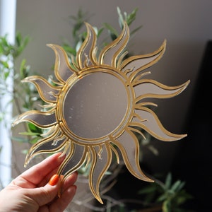 Sun Mirror Round, Golden, Sunny Wall Mirror - Etsy