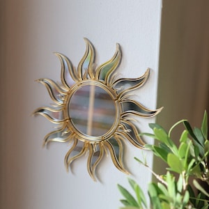 Sun Mirror Round, Golden, Sunny Wall Mirror - Etsy