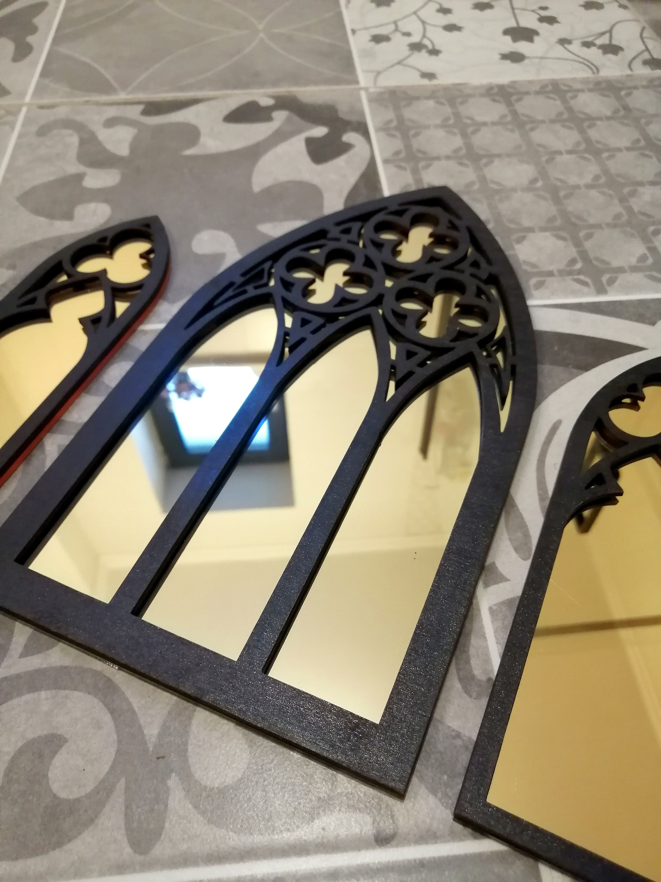 Gothic Mirror Set of 3 GOLD Mirrors Witchy Cathedral - Etsy