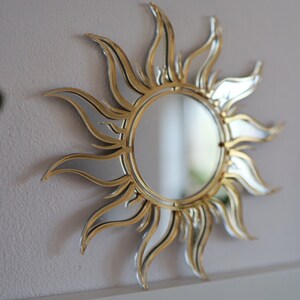 Sun Mirror Round, Golden, Sunny Wall Mirror - Etsy