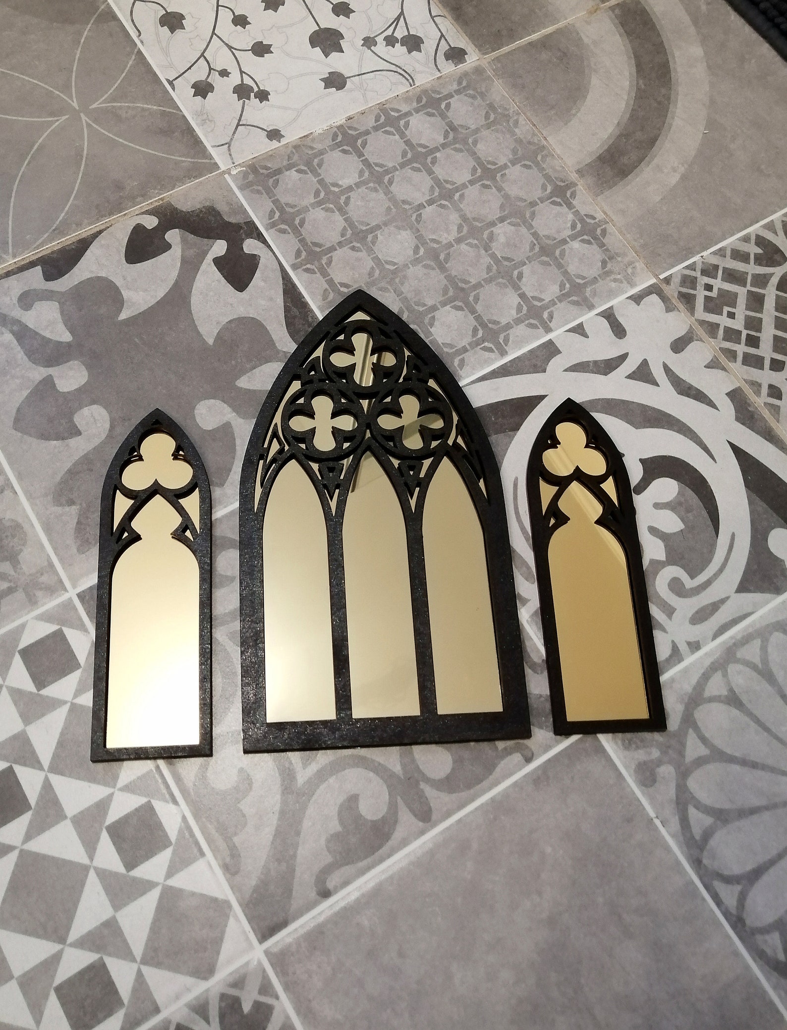 Gothic Mirror Set of 3 GOLD Mirrors Witchy Cathedral - Etsy